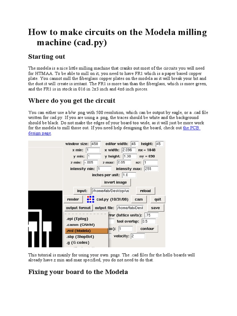 How To Make Circuits On The Modela Milling Machine | PDF | Metalworking ...
