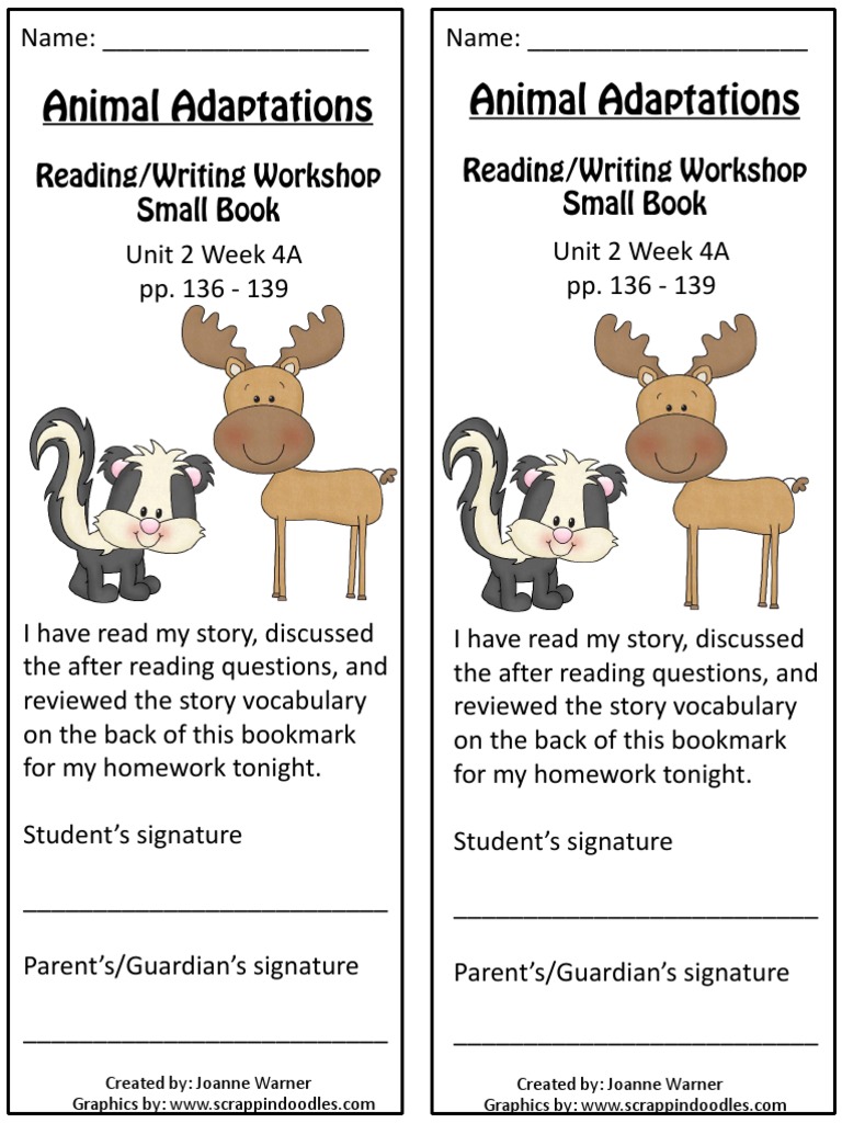 Animal Adaptations Reading Workshop | PDF