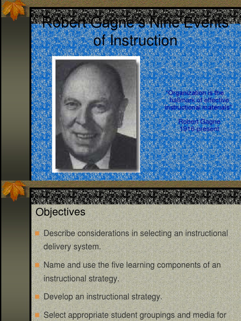 Gagne's Nine Events of Instruction Explained | PDF | Instructional ...