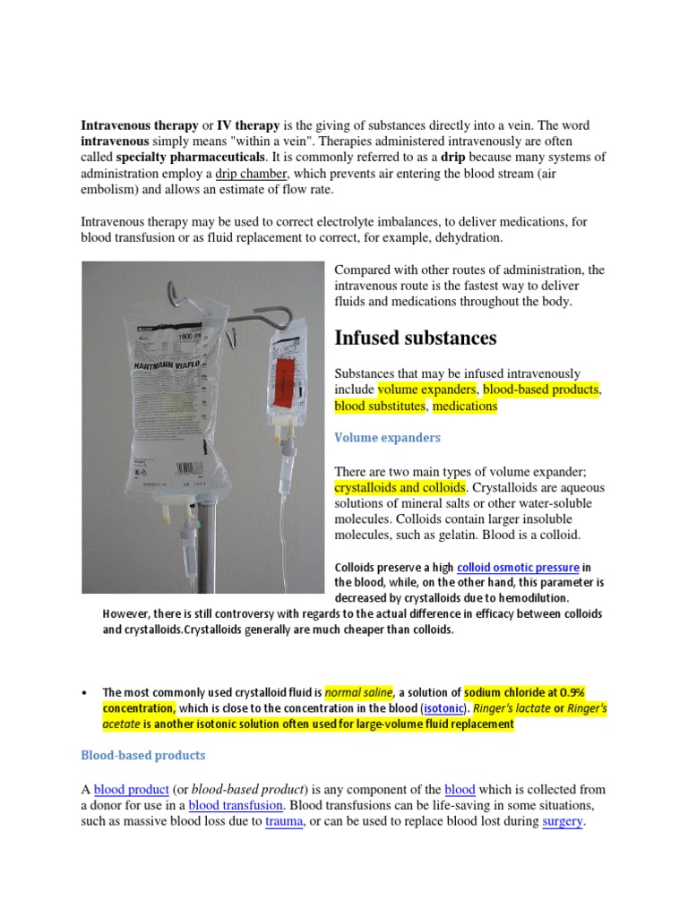 IV Fluids | Intravenous Therapy | Drugs