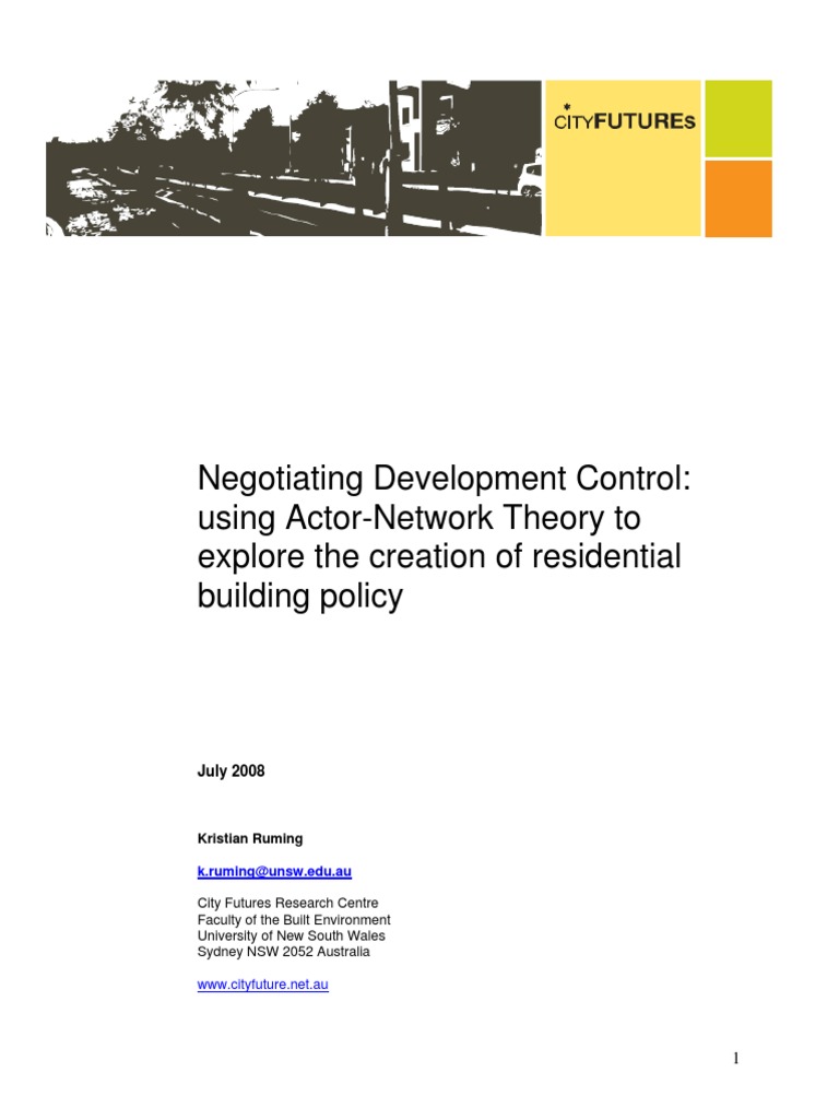 Negotiating Development Control: Using Actor-Network Theory To Explore ...