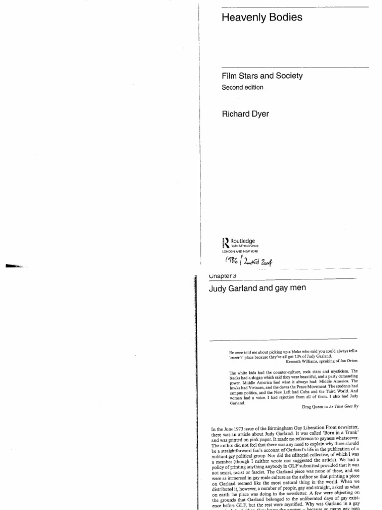Richard Dyer - Judy Garland and Gay Men PDF | PDF | Foreign Language ...