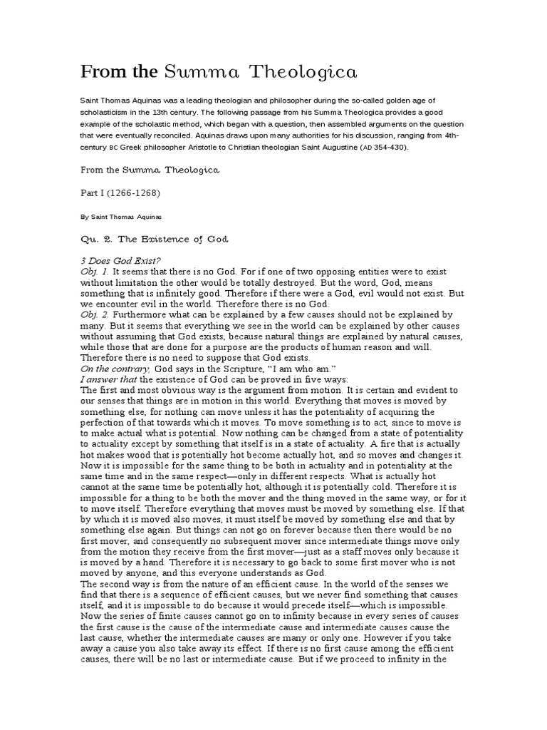 Summa Theologica | PDF | Thomas Aquinas | Theology