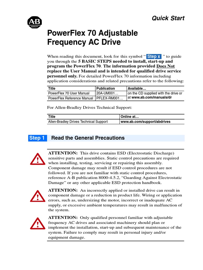 Powerflex 70 Quick Start Guide | PDF | Electromagnetic Compatibility ...