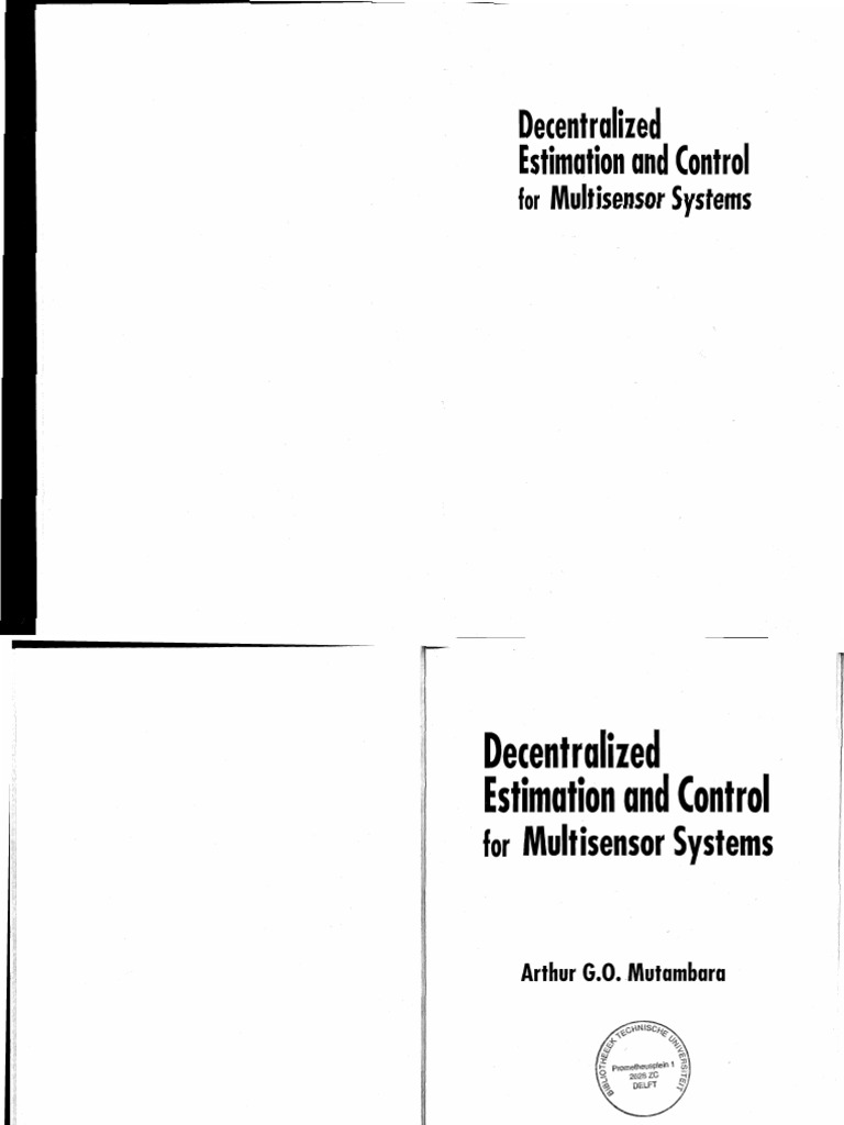 Decentralized Estimation And Control For Multisensor Systems Pdf