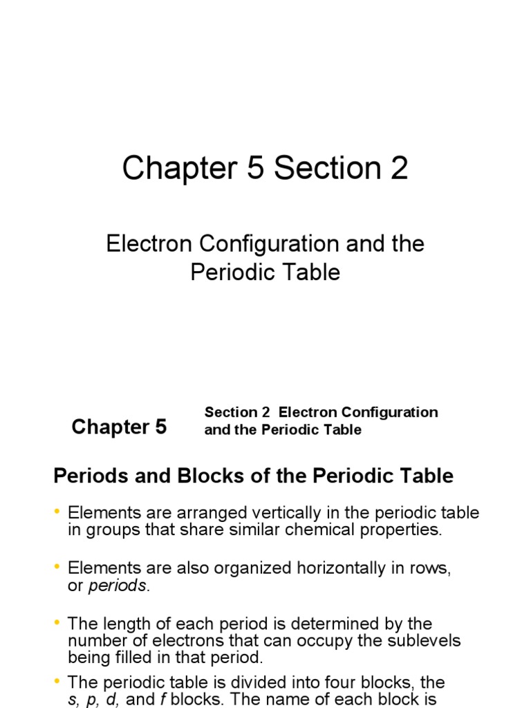 Electron Configuration in the Periodic Table | PDF | Periodic Table | Atoms