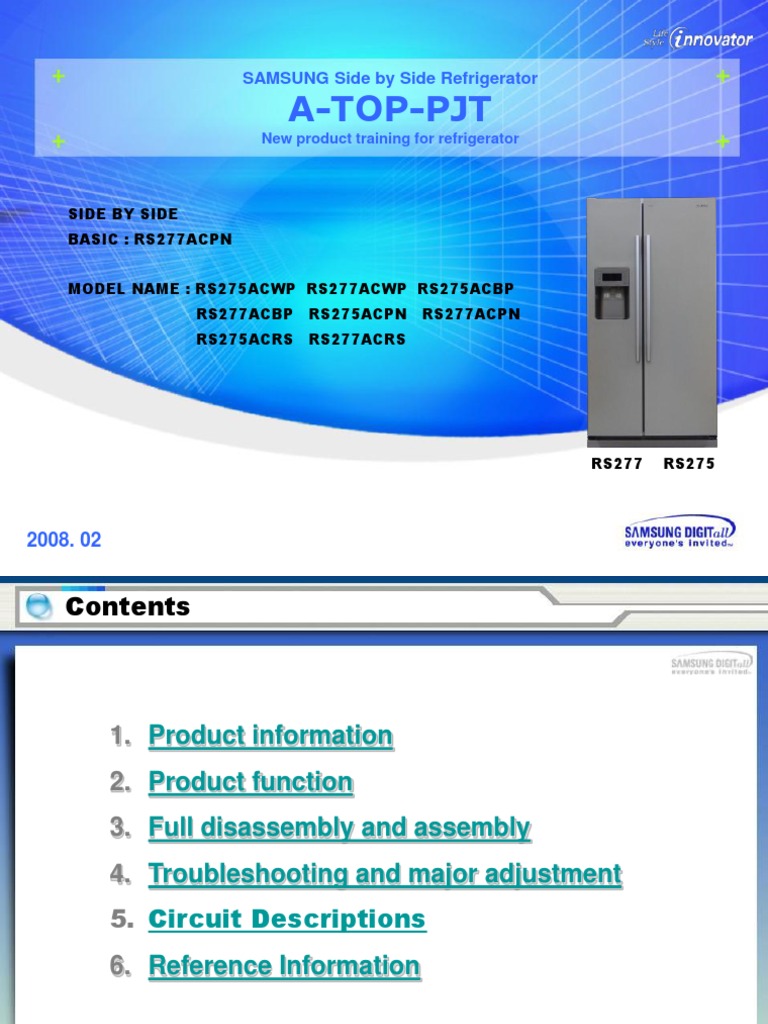 Samsung RS275/RS277 Refrigerator Guide | PDF | Refrigerator | Direct ...