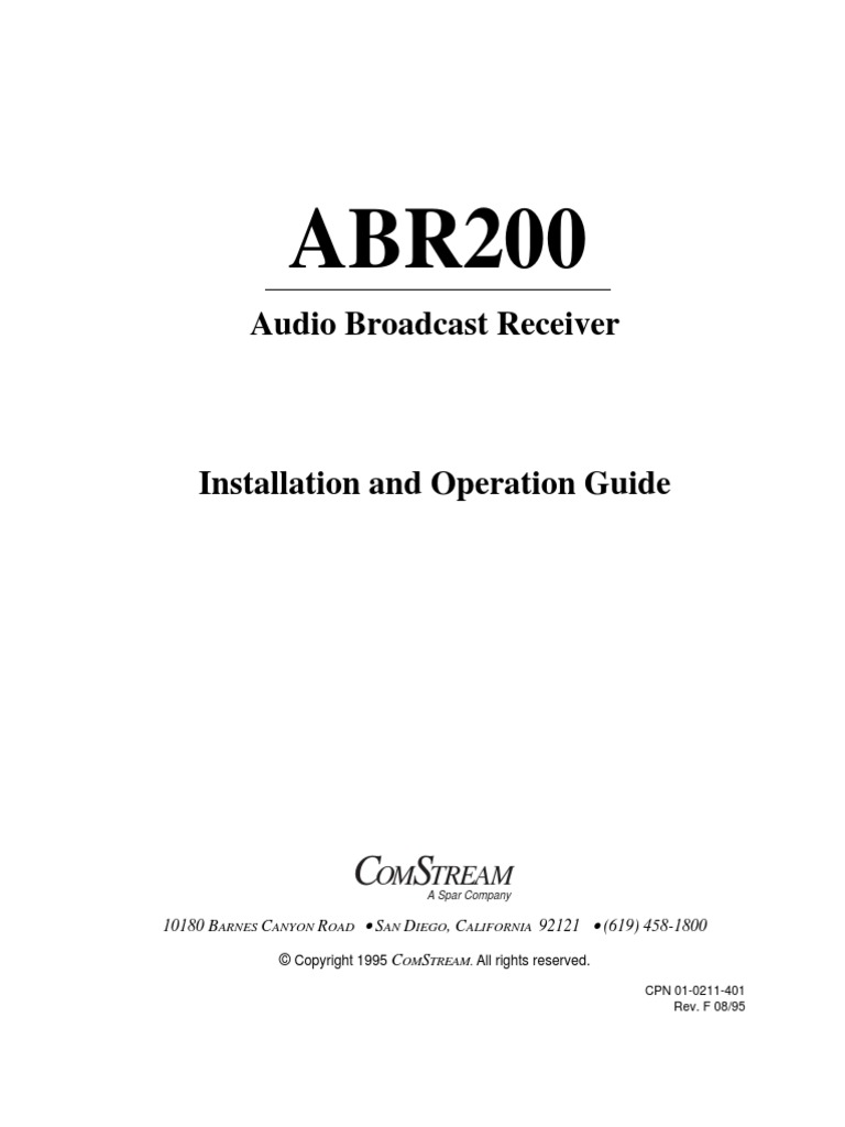 Abr 200 Man | PDF | Communications Satellite | Digital Television