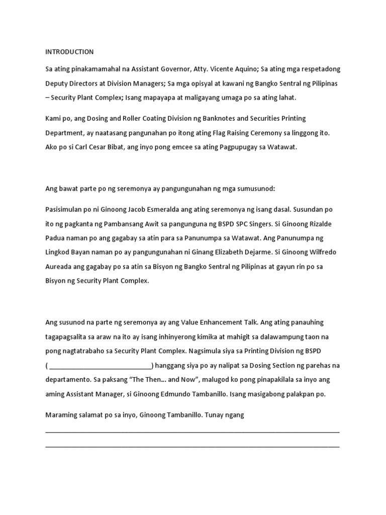 Flag Raising Ceremony | PDF