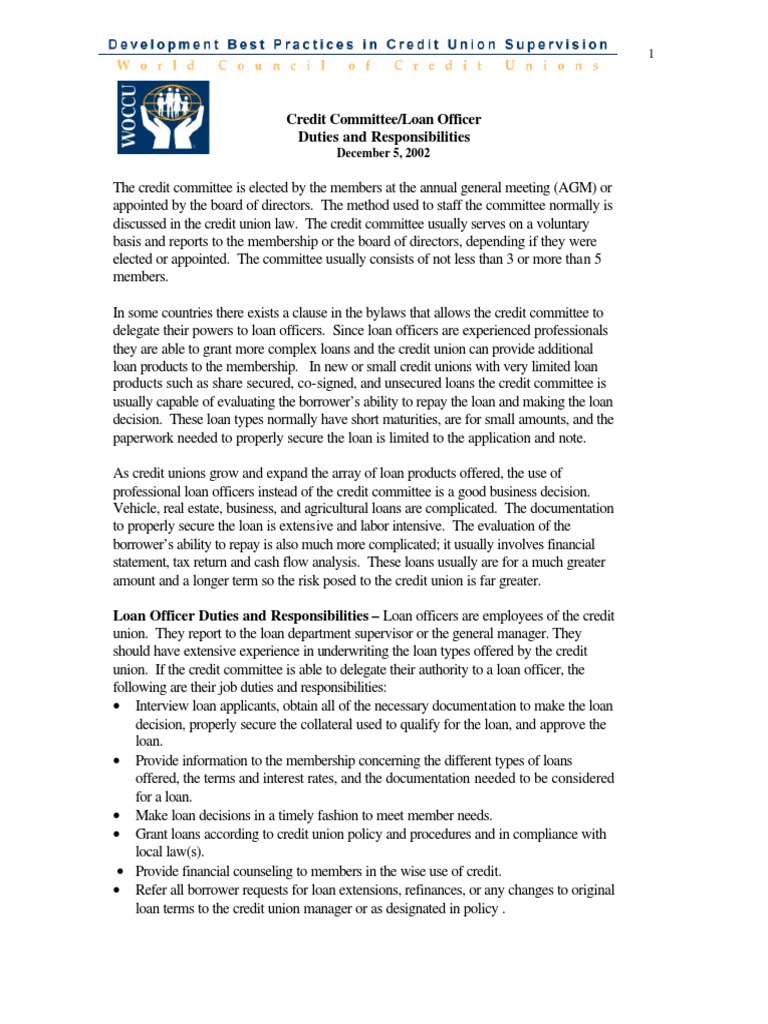 Credit Committee | PDF | Collateral (Finance) | Loans