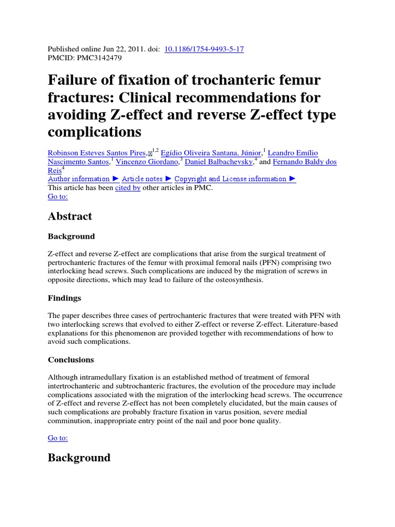Z Effect & Reverse Z Effect in PFN | PDF | Dental Implant | Diseases ...