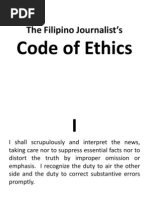 Journalists Code of Ethics | PDF | Journalism | Crime & Violence