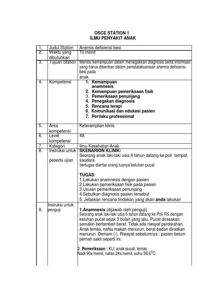 Template OSCE (An. Def Besi) | PDF
