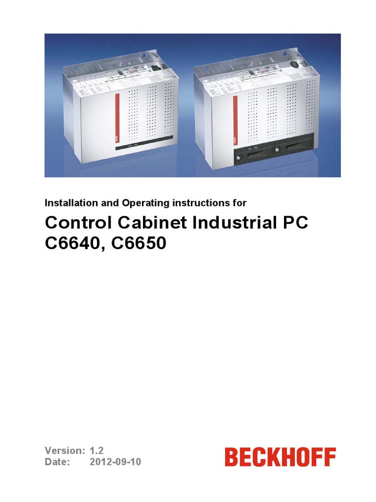 Control Cabinet Industrial PC C6640, C6650: Installation and Operating ...