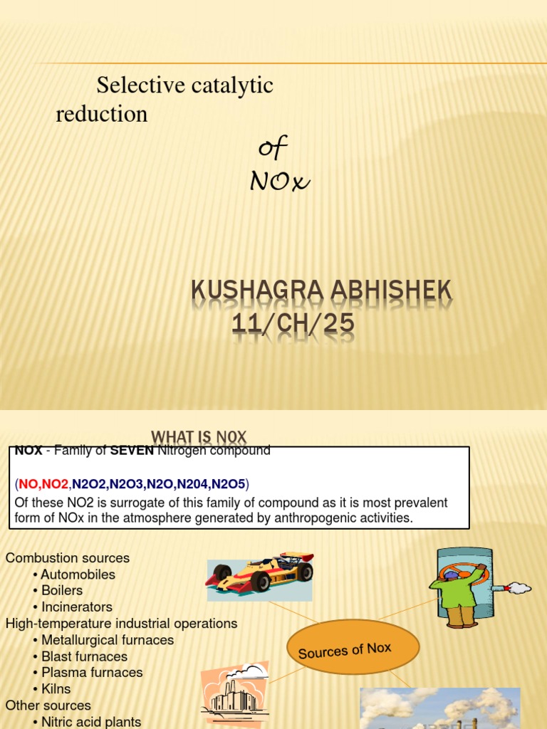 Selective Catalytic Reduction of Nox: Kushagra Abhishek 11/Ch/25 | PDF ...
