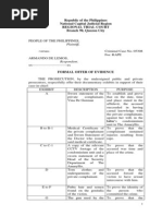Sample Formal Offer of Evidence | PDF | Prosecutor | Common Law