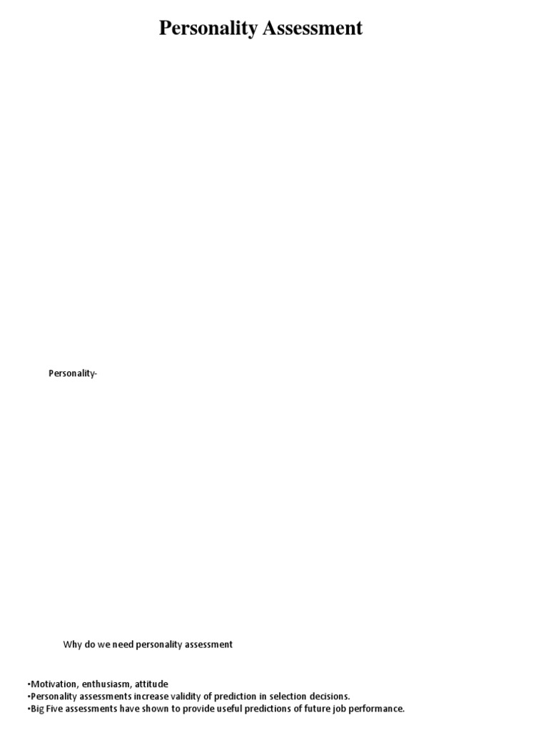 Presentation Personality Assessment Presentation | PDF | Psychology ...