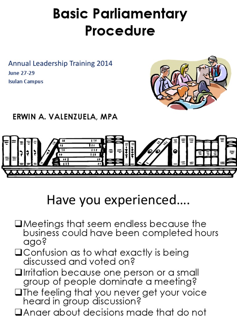 Mastering Basic Parliamentary Procedure | PDF | Agenda (Meeting ...