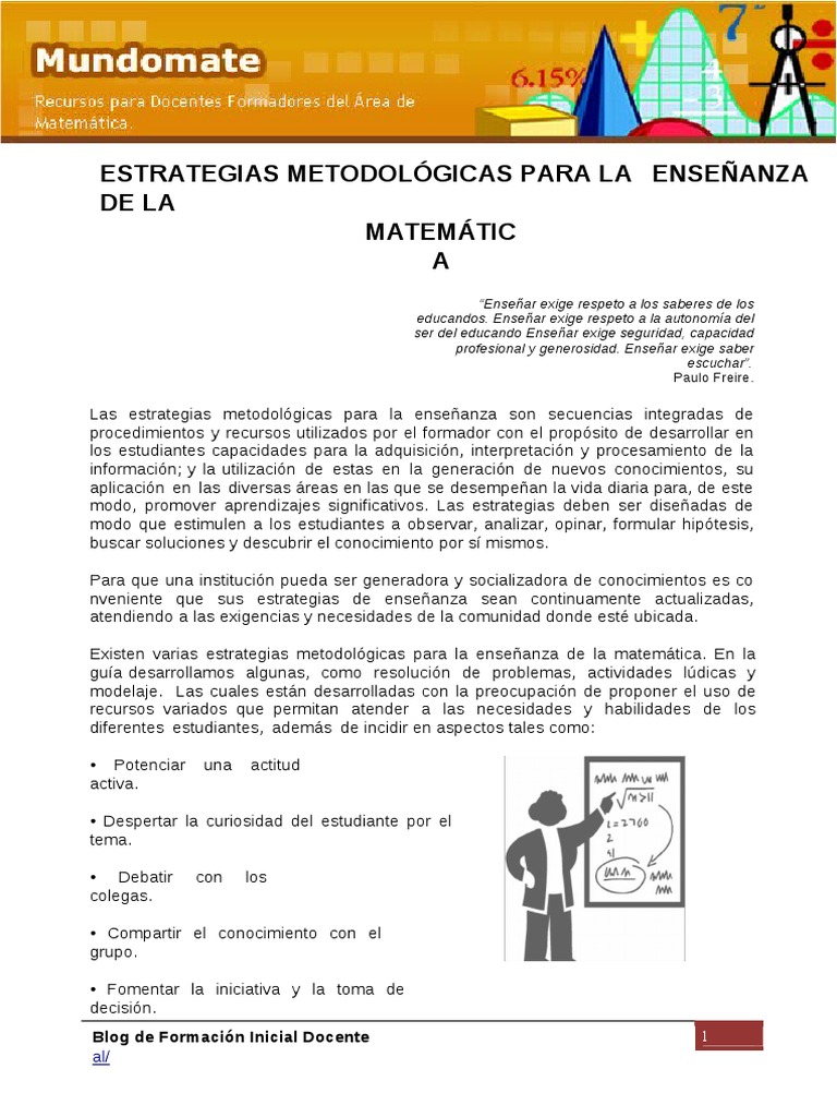 Estrategias para Enseñar Matemáticas | PDF | Enseñanza de matemática ...