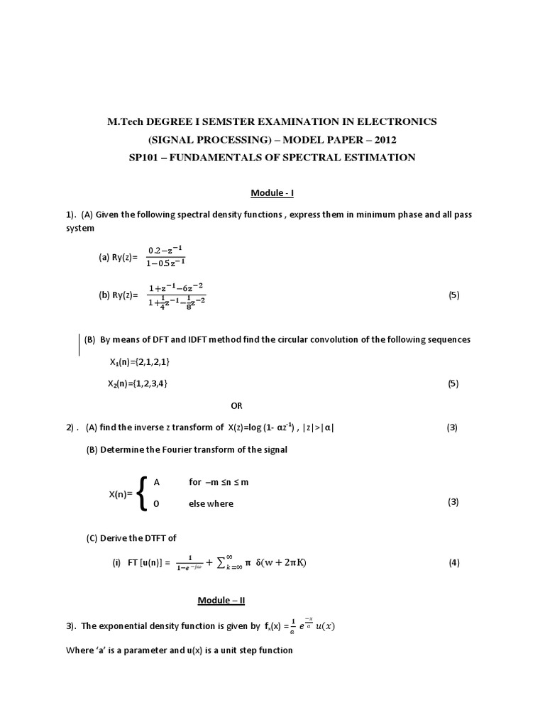 Fse Question Paper | PDF | Statistical Theory | Mathematical Concepts