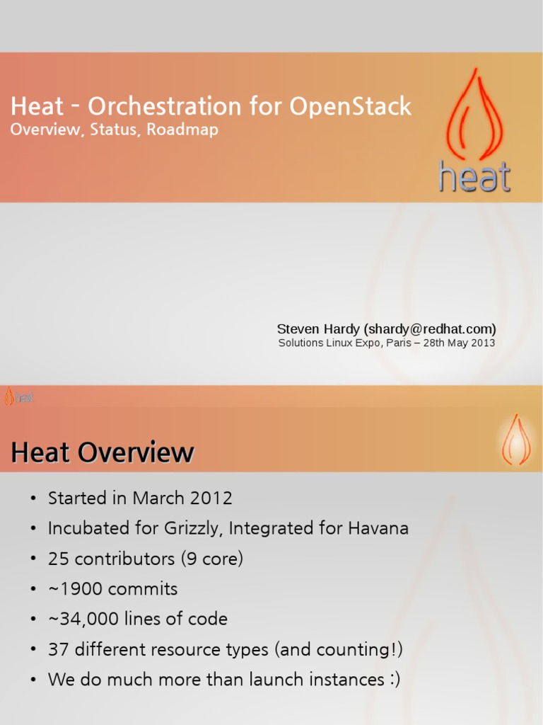 Heat - Orchestration For Openstack: Overview, Status, Roadmap | PDF ...