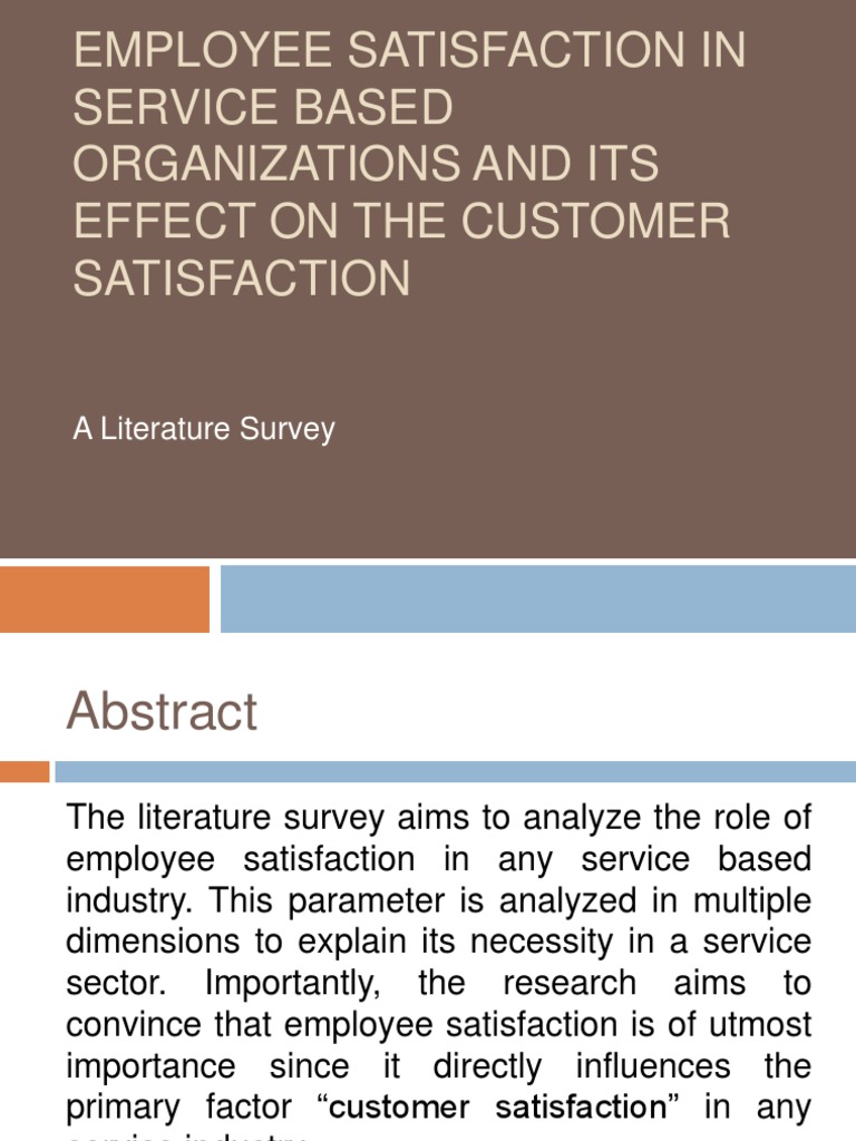 Employee Satisfaction's Impact on Customers | PDF | Job Satisfaction ...