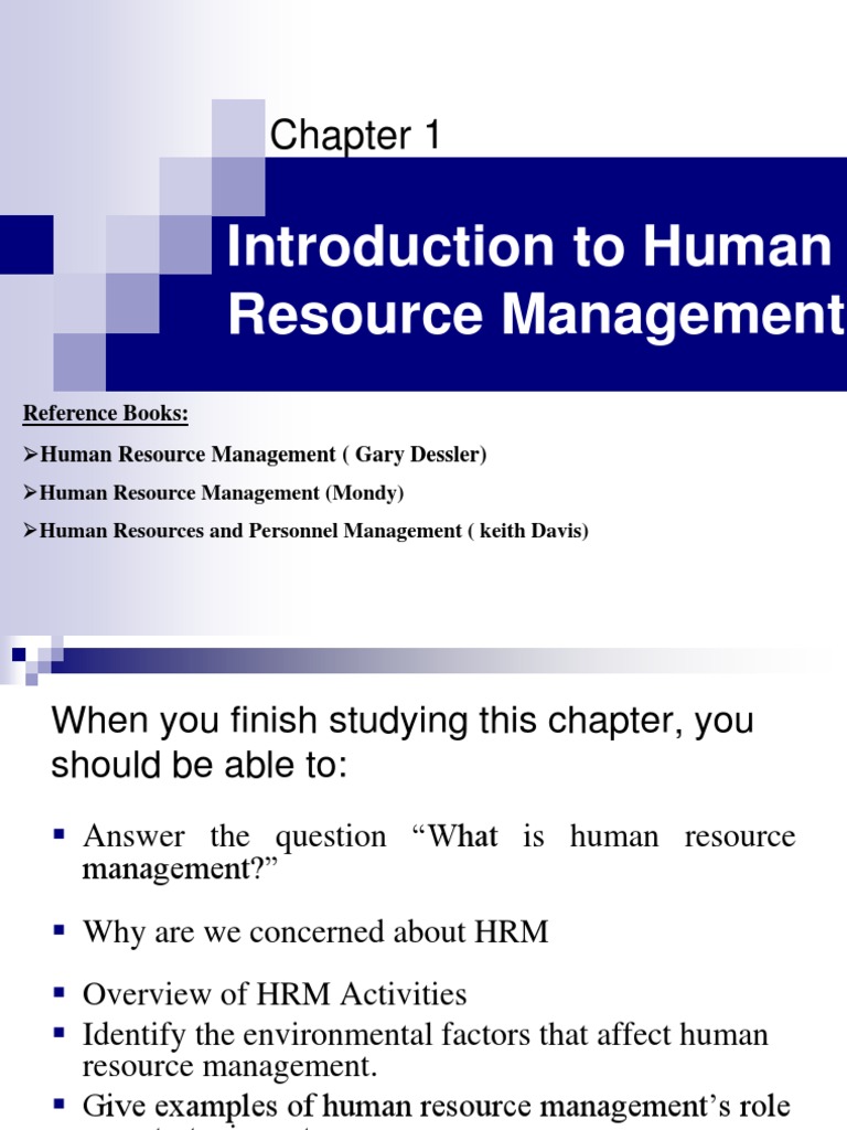 Introduction To Human Resource Management: Reference Books | PDF ...