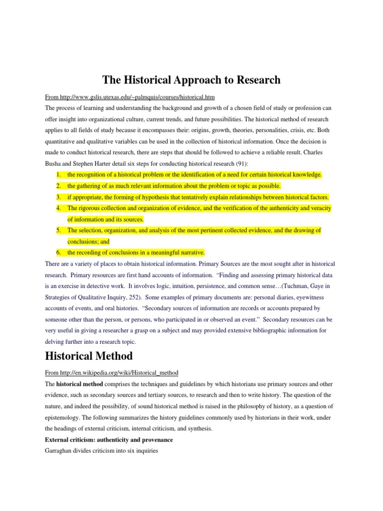 Understanding the Historical Approach | PDF | Scientific Method ...