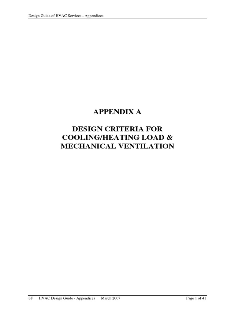 CITY HVAC Design Guide Appendices | Download Free PDF | Duct (Flow) | Hvac