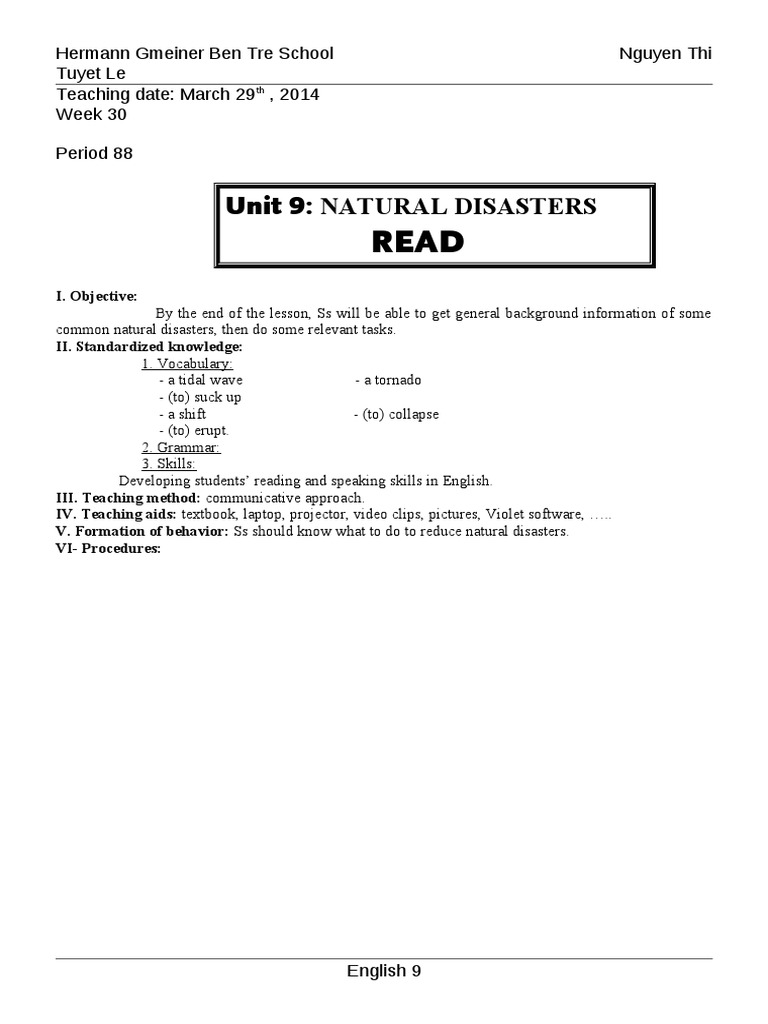 Understanding Natural Disasters in English | PDF | Natural Disasters ...