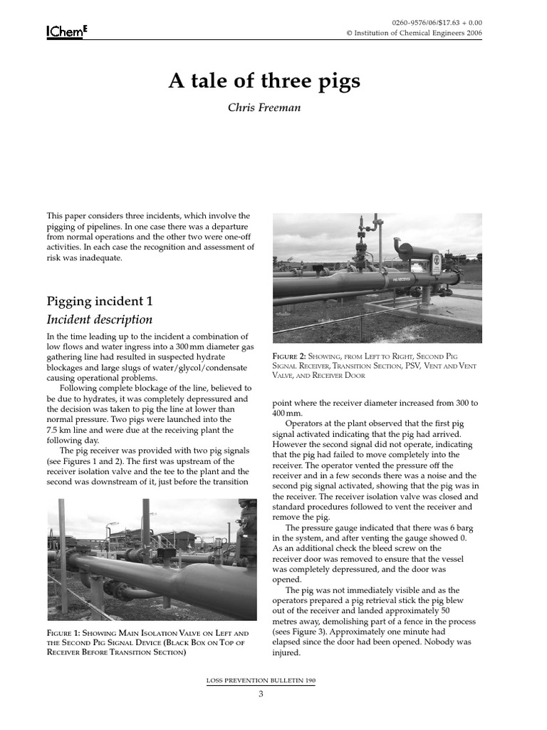 A Tale of Three Pigs: Pigging Incident 1 | PDF | Valve | Gases