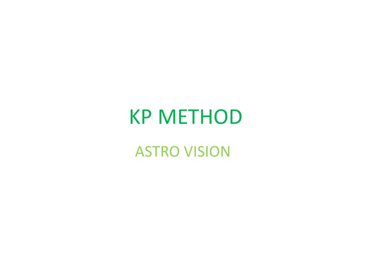 KP Method Astro Vision Guide | PDF
