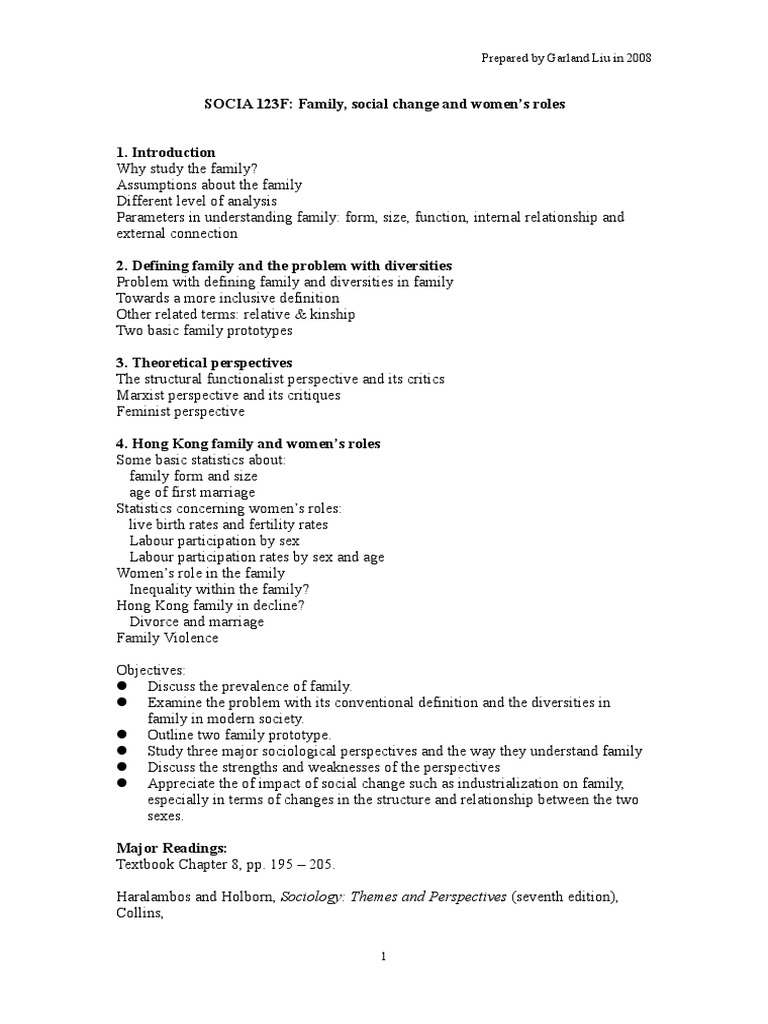 Family Dynamics and Women's Roles in Hong Kong | PDF | Academia | Human ...