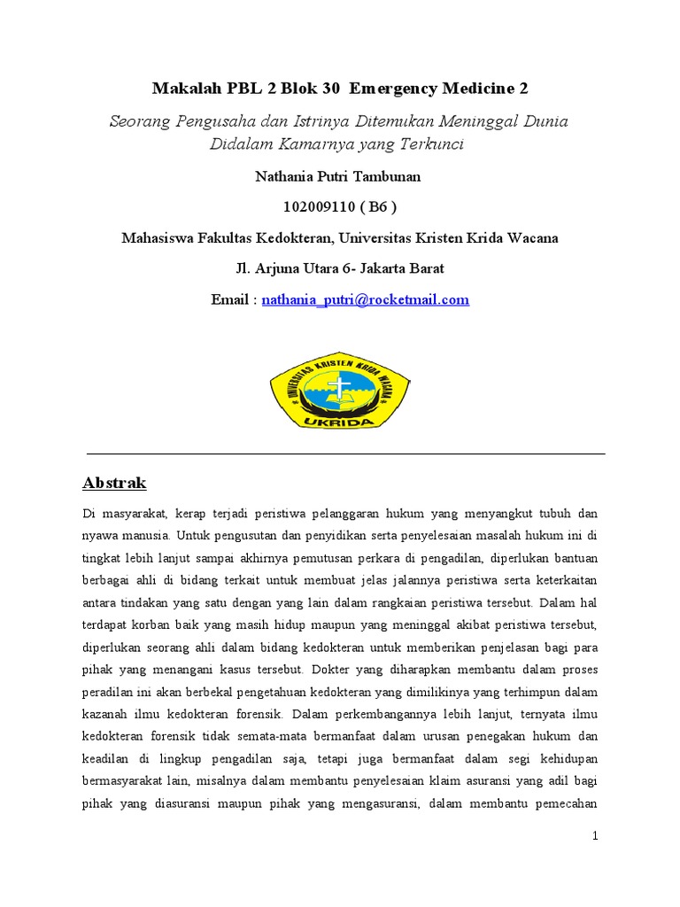 Makalah PBL 2 Blok 30 Emergency Medicine 2 | PDF | Ilmu Sosial | Hukum