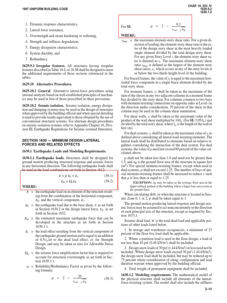 UBC 97 | Shear Stress | Earthquakes