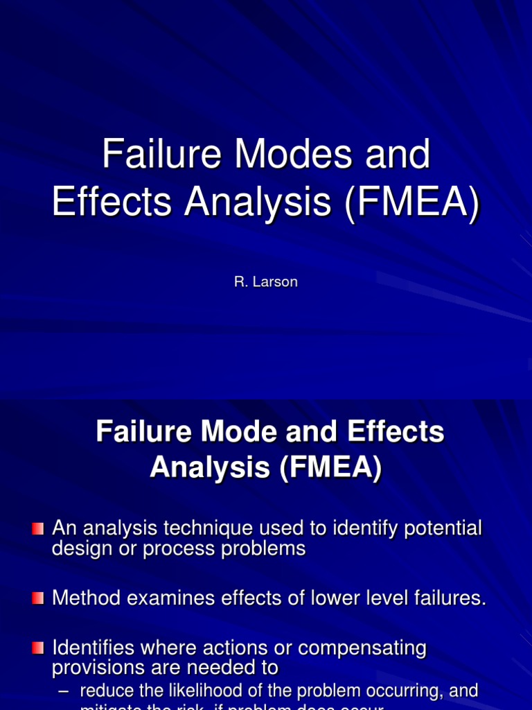 Failure Modes and Effects Analysis (FMEA) | PDF | Reliability ...