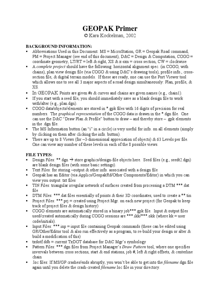 Geopak Review | PDF | Computer File | Icon (Computing)