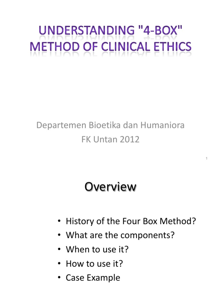 The 4-Box Method of Clinical Ethics PDF | Autonomy | Patient
