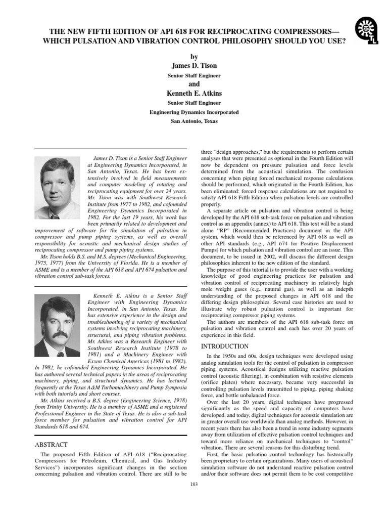 The New Fifth Edition of Api 618 For Reciprocating Compressors - Which ...