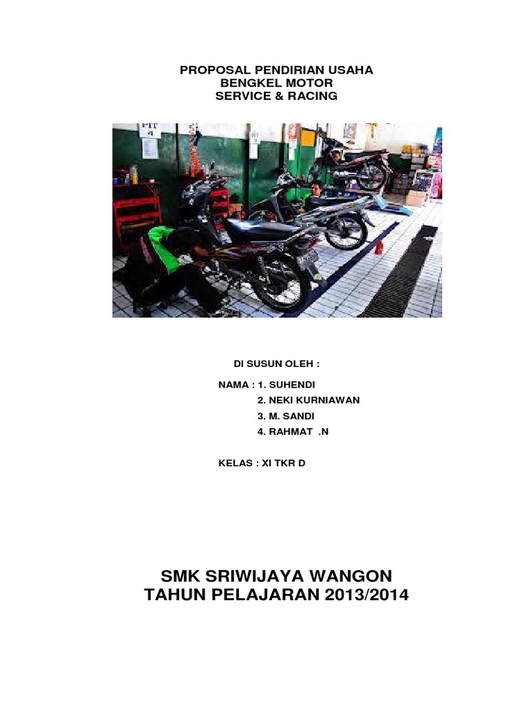 Proposal Usaha Bengkel Motor Racing | PDF