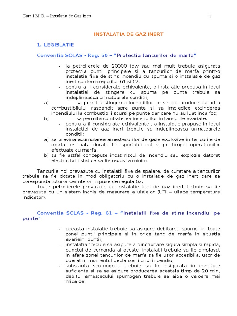 Tancuri Instalatia de Gaz Inert | PDF