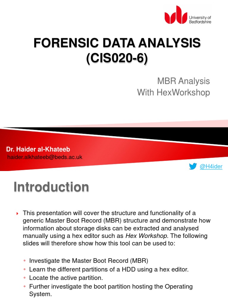 Analysing The MBR With Hex Workshop | PDF | Booting | Areas Of Computer ...