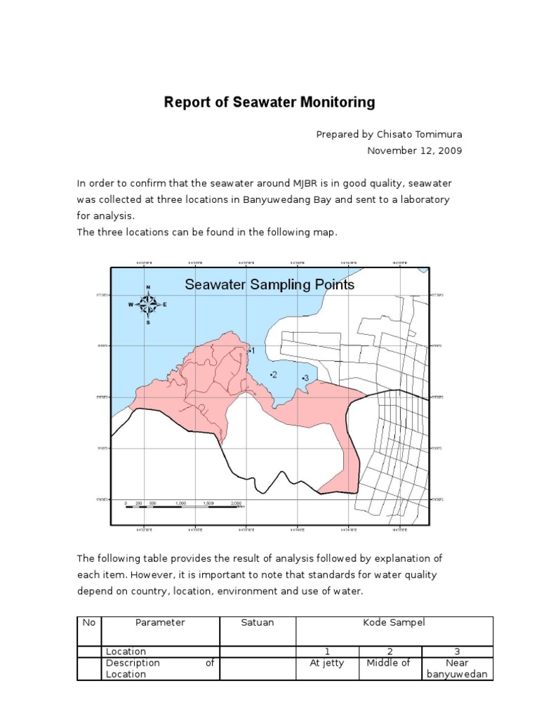 Seawater Quality Monitoring Report | PDF | Business