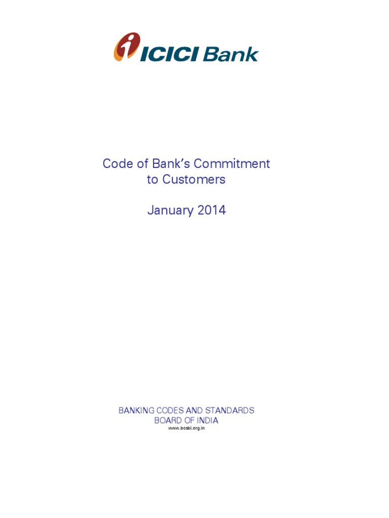 Code of Bank's Commitment To Customers January 2014: Banking Codes and ...