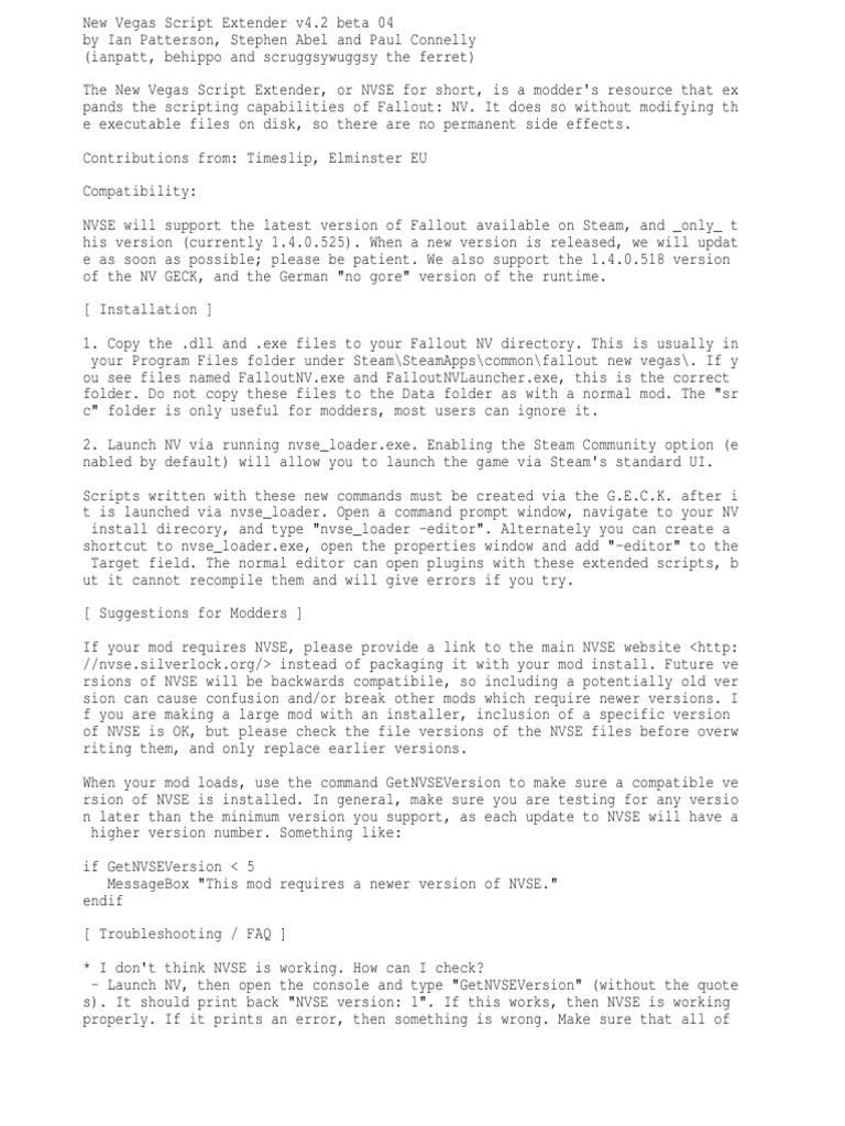 Nvse Readme | PDF | Computer File | Directory (Computing)