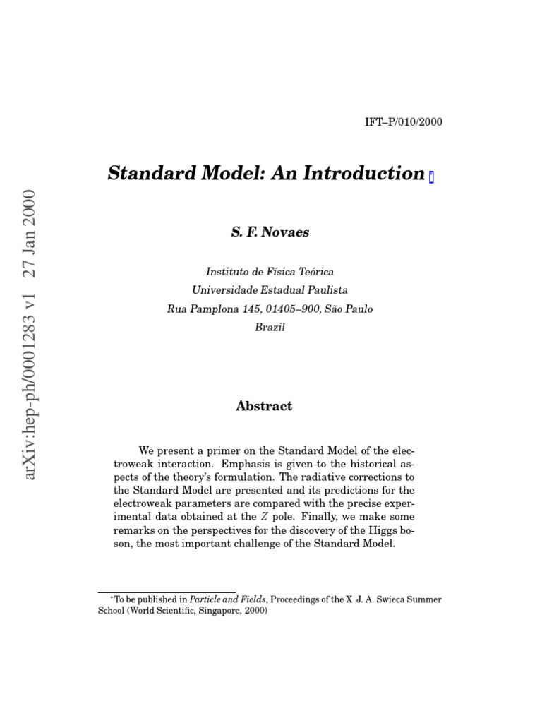 Standard Model An Introduction | PDF | Standard Model | Gauge Theory