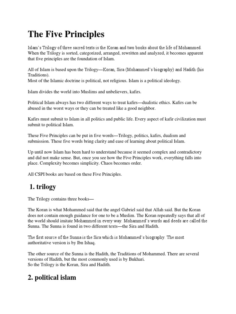 The Five Principles | PDF | Kafir | Muhammad