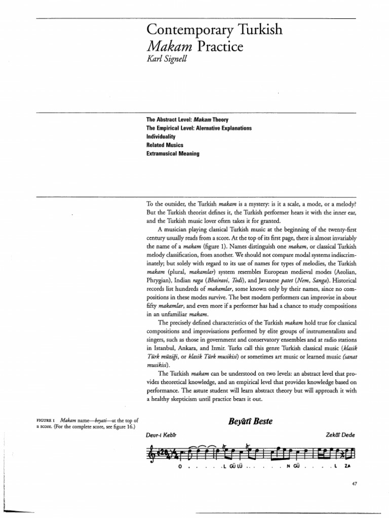 Turkish Music - Karl Signell - Contemporary Turkish Makam Practice ...