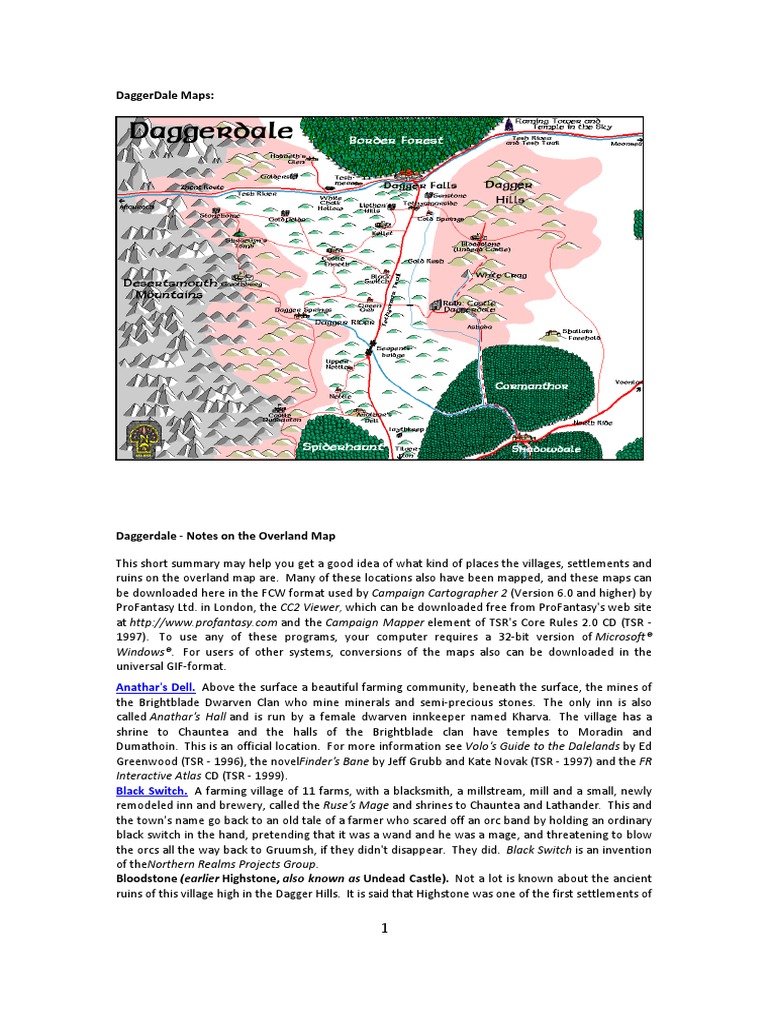 DaggerDale Maps | PDF