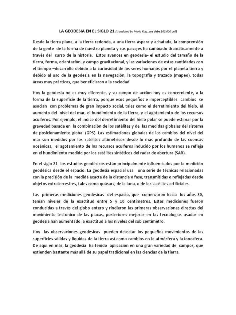 La Geodesia en El Siglo 21 | PDF | Geodesia | Sistema de ...